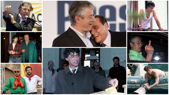 Umberto Bossi, dalle canottiere ai gestacci: il duro della politica