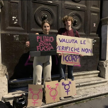 La protesta degli studenti del Liceo Plinio Seniore di Roma