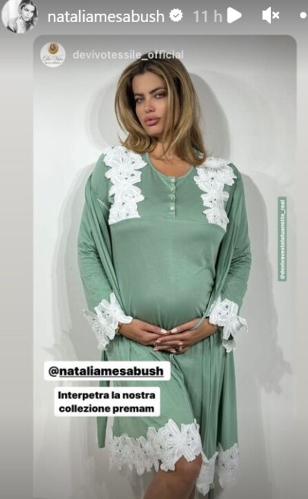 Natalia Mesa Bush incinta del primo figlio