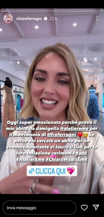 Francesca Ferragni si sposa in un castello a Piacenza il 9 settembre