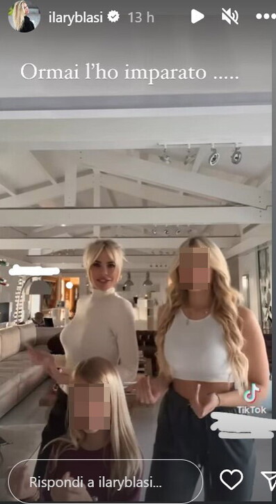 Ilary Blasi fa i Tik Tok con le figlie Isabel e Chanel Totti