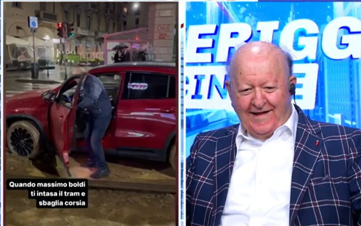 Massimo Boldi finisce sui binari tram: "Al vivavoce con modelle"