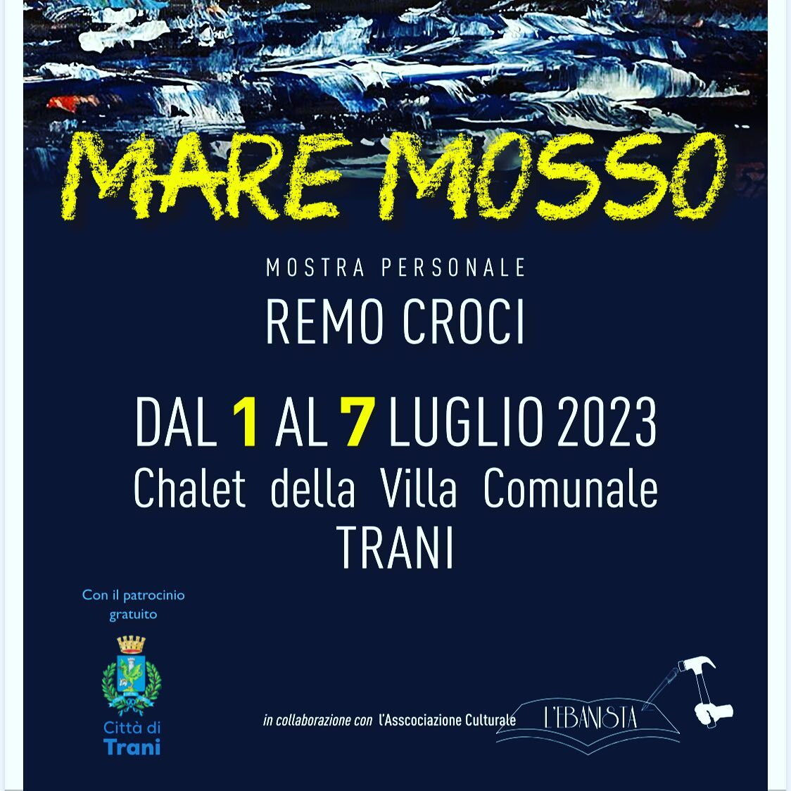 "Mare Mosso", a Trani la prima mostra personale di Remo Croci