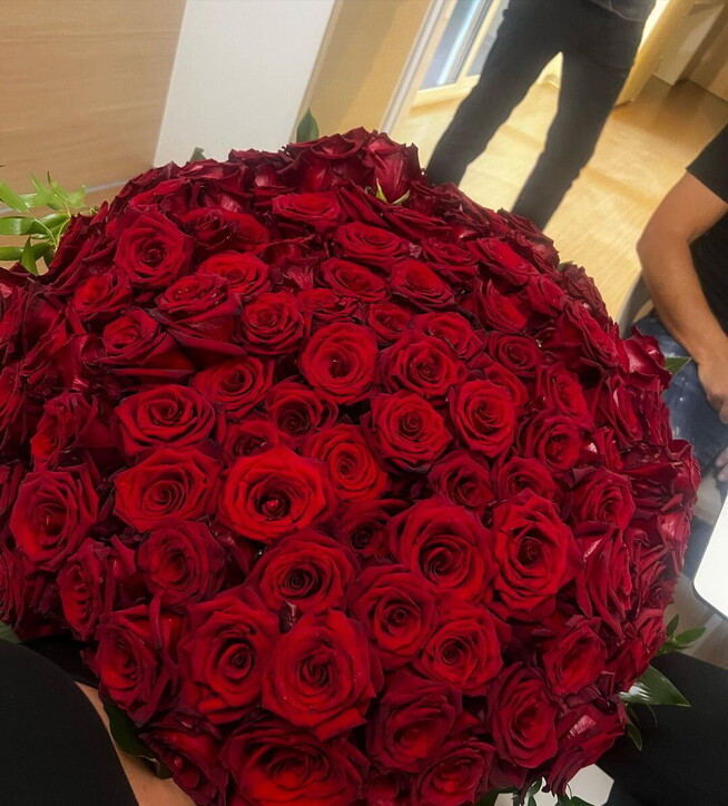 Alessandro Basciano regala 100 rose rosse a Sophie Codegoni