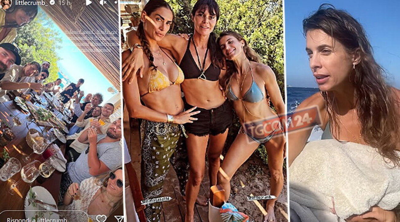 Elisabetta Canalis e Melissa Satta con i fidanzati in Sardegna