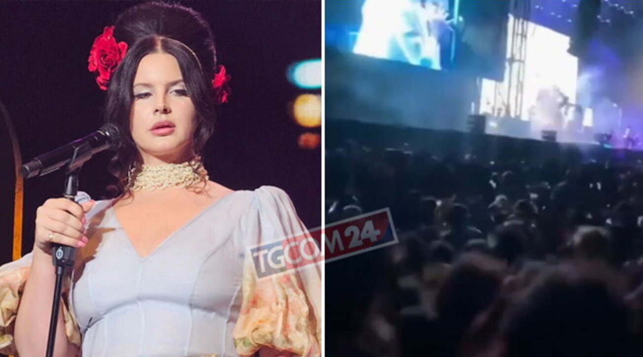 Lana Del Rey, paura durante il concerto: maxi-caduta del pubblico