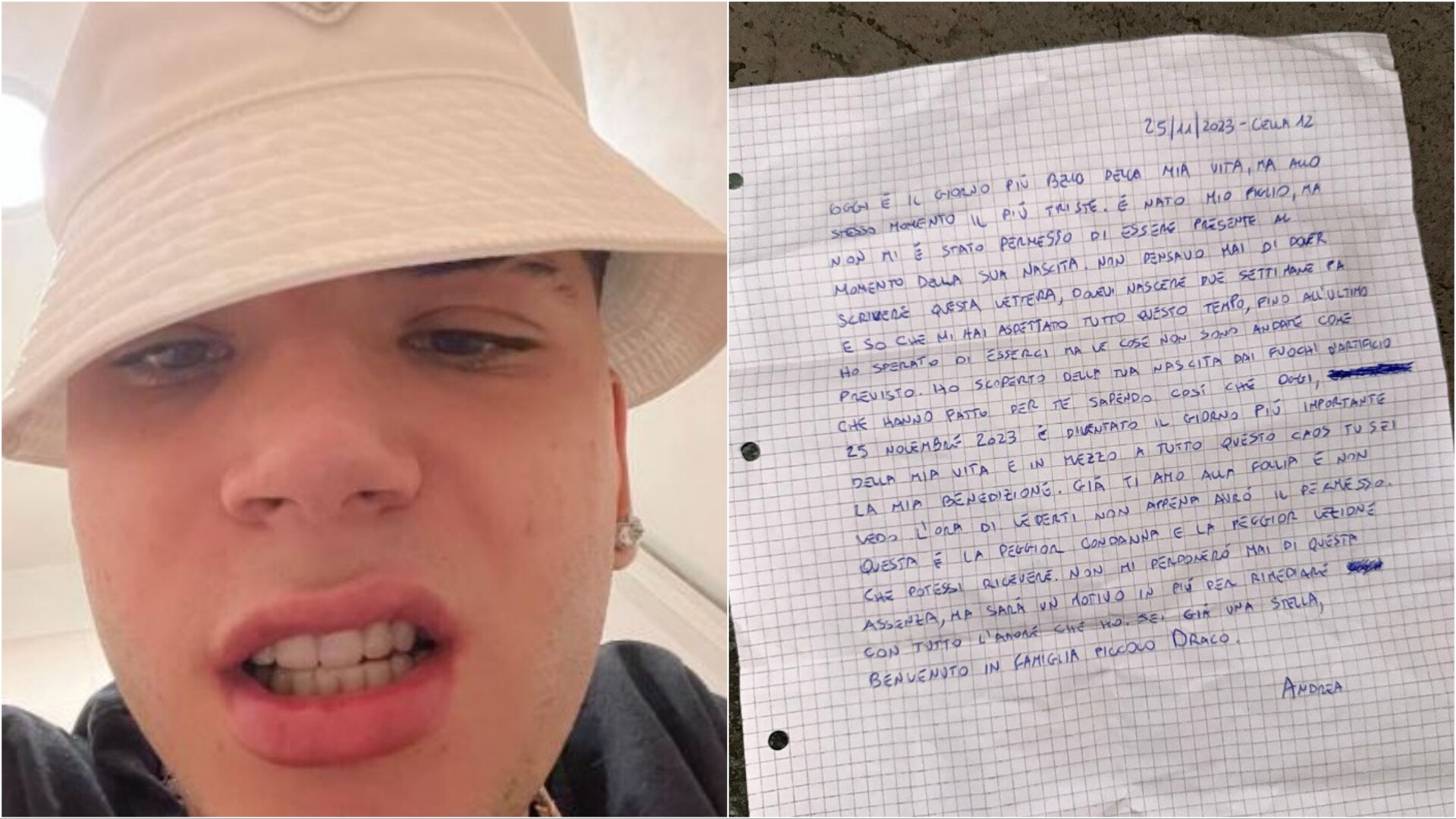 Il trapper Shiva diventa papà, dal carcere la lettera al figlio